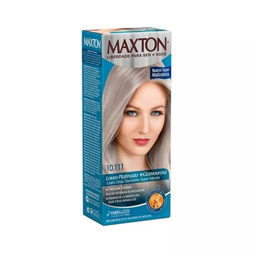 Kit Tintura Creme Maxton Louro Cinza Claro 10.111 - Fikbella - fikbella