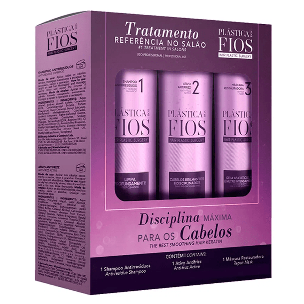 Kit Shampoo + Antifrizz + Máscara Plástica dos Fios Cadiveu - 300ml ...