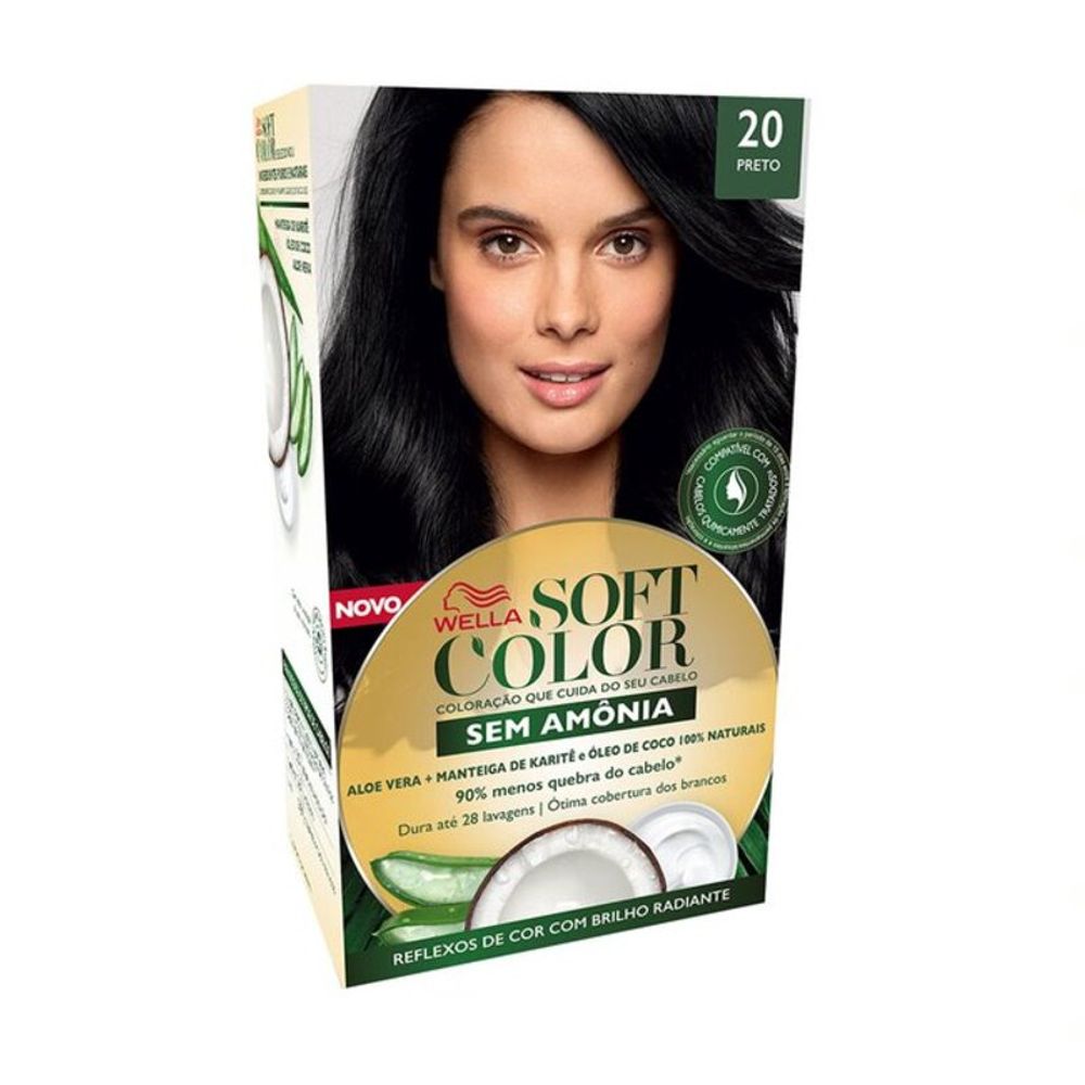 Kit Tintura Soft Color Preto 20 - Fikbella - fikbella