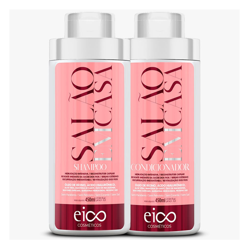 Kit Shampoo + Condicionador Salão em Casa Eico - 450ml | Fikbella ... Kit Shampoo + Condicionador Salão em Casa Eico - 450ml | Fikbella ...
