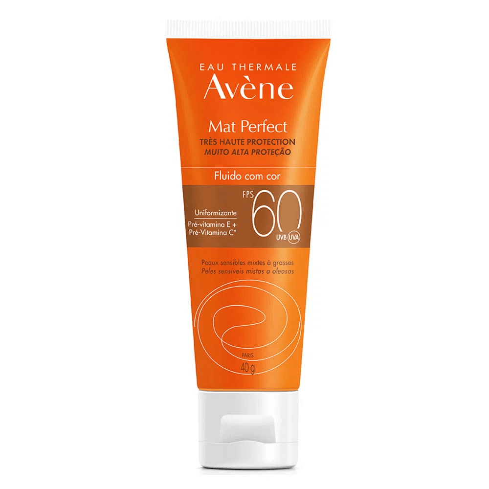 Protetor Solar Fluído Com Cor Mat Perfect FPS 60 Avène - 40g | Fikbella ...