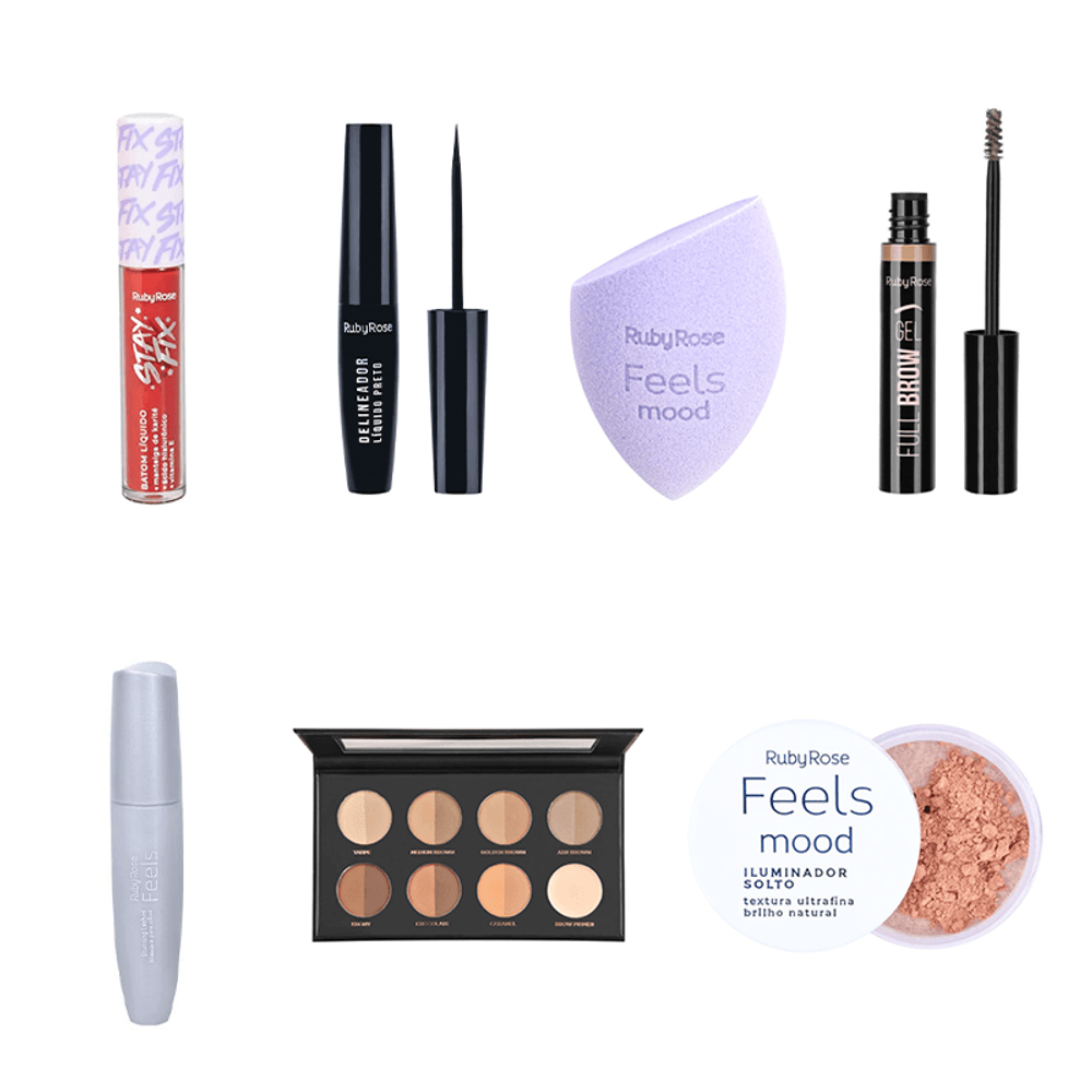 Kit Maquiagem Ruby Rose | Fikbella Cosméticos - fikbella