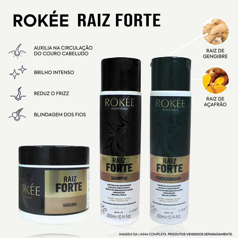 Shampoo ROKÉE Raiz Forte - 300ml| Fikbella Cosméticos - fikbella