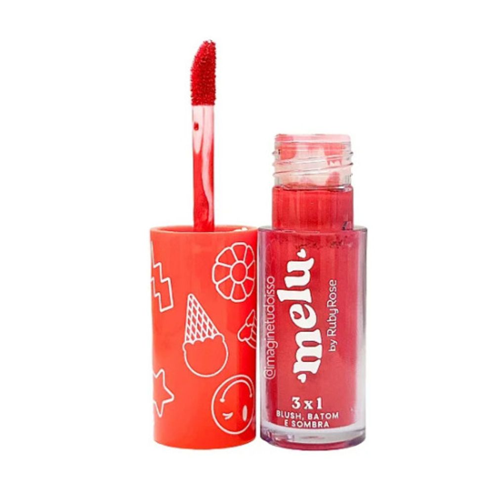 Blush, Batom e Sombra 3x1 Darling Melu Ruby Rose | Fikbella Cosméticos ...